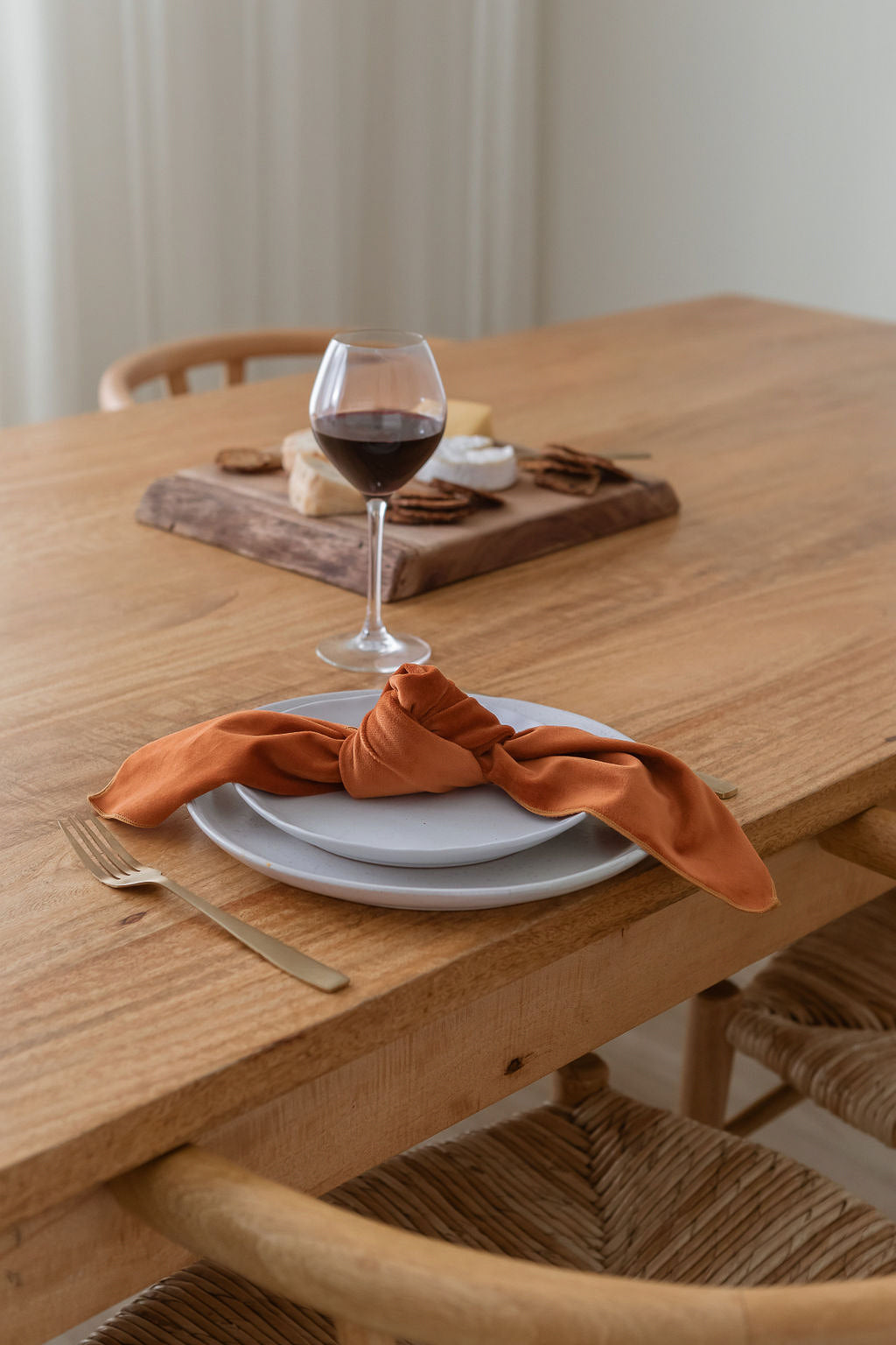 burnt orange velvet napkin – Table Threads