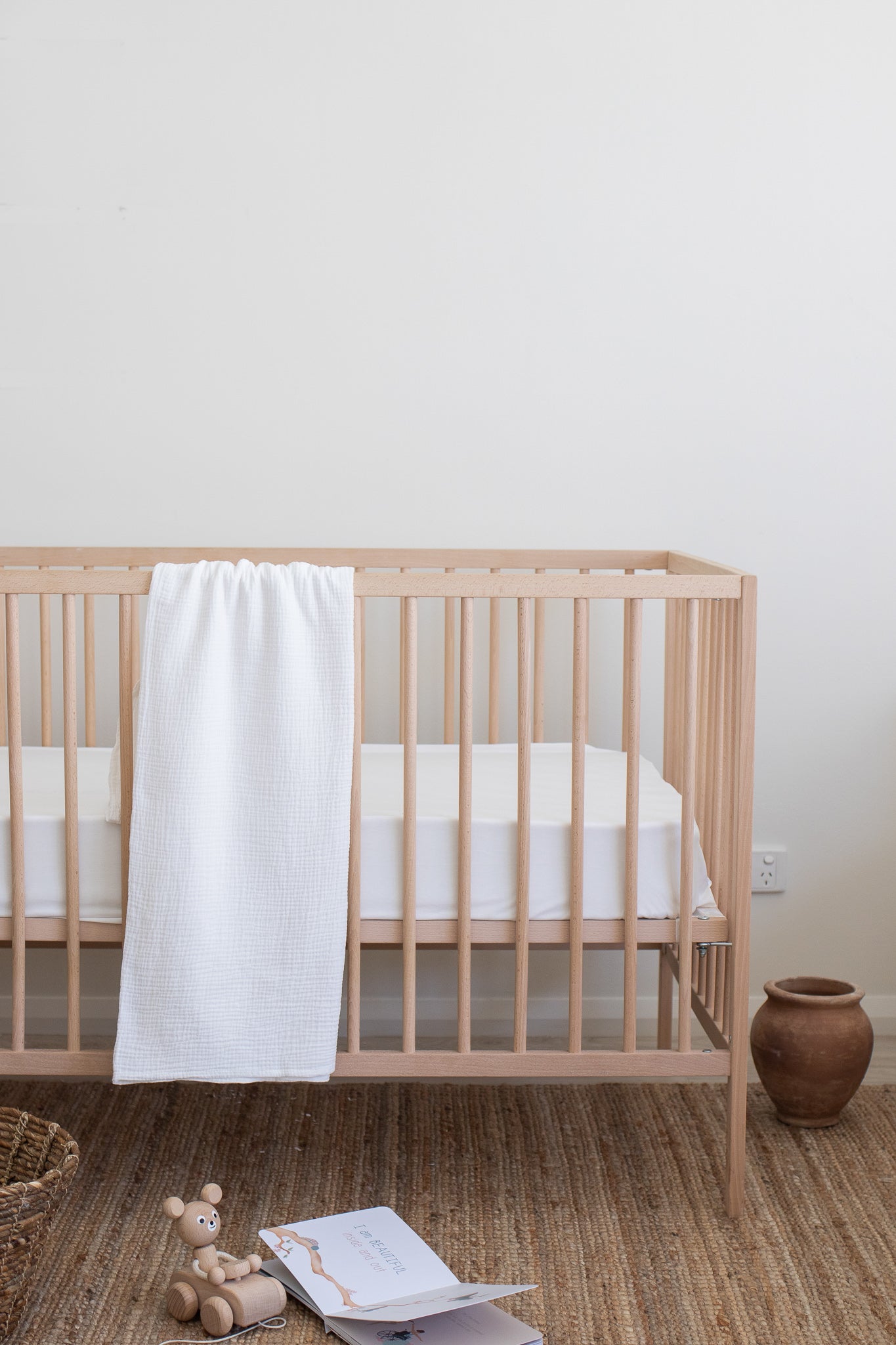 cloud white muslin baby swaddle – Table Threads