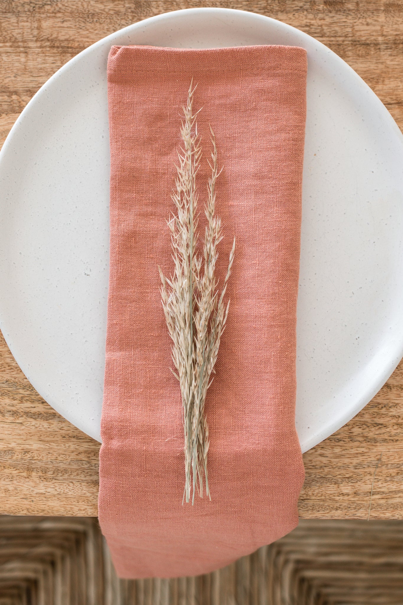 coral pink linen napkin – Table Threads