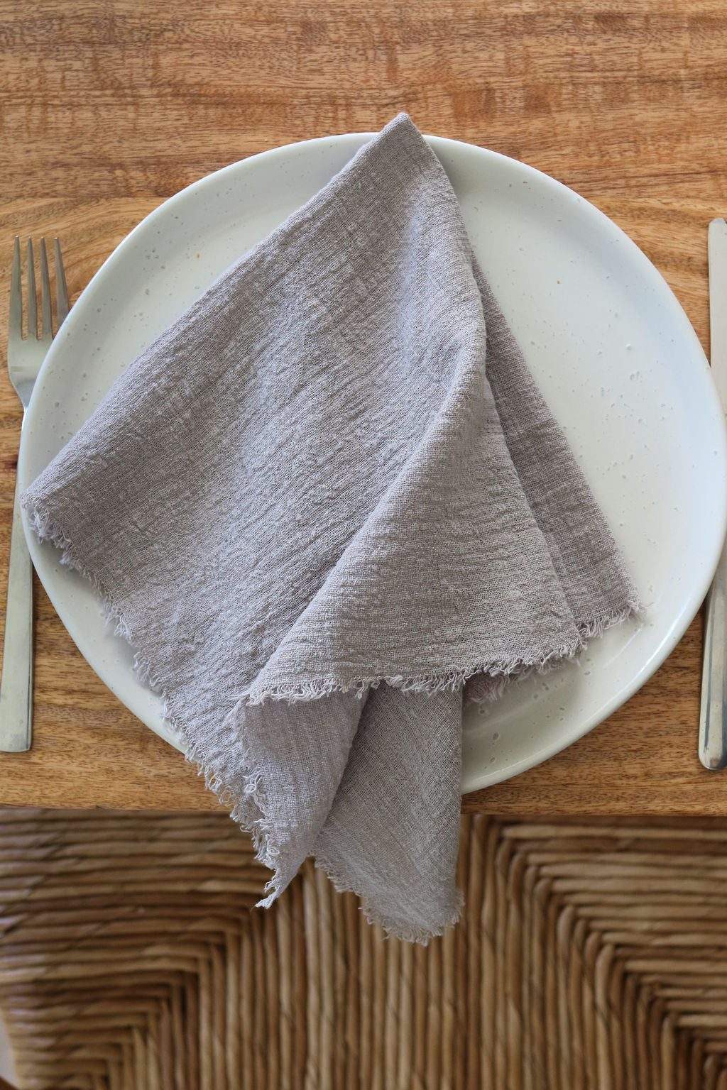 grey frayed napkin – Table Threads